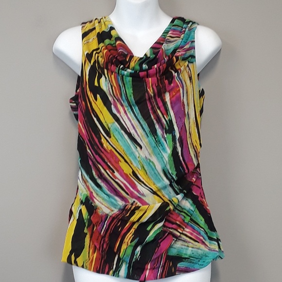 Cable & Gauge | Tops | Cable Gauge Draped Neck Bright Colored Top ...